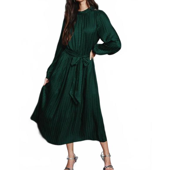 Dress Forum | Dresses | New Dress Forum Houndstooth Satin Midi Dress In ...